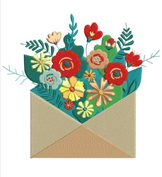 Floral Envelope Embroidery Design | EmbroideryDesigns.com