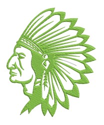 Mascot Chief Outline Embroidery Design | EmbroideryDesigns.com