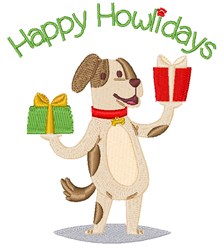 Happy Howlidays Embroidery Design | EmbroideryDesigns.com