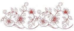 Redwork Floral Border Embroidery Design | EmbroideryDesigns.com