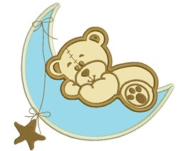 Moon Teddy Embroidery Design | EmbroideryDesigns.com