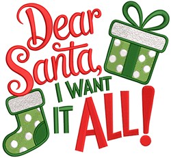 Dear Santa Embroidery Design | EmbroideryDesigns.com