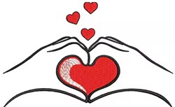 Heart Hands Embroidery Design | EmbroideryDesigns.com