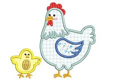 Applique Hen Embroidery Design | EmbroideryDesigns.com