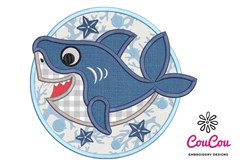 Baby Shark Applique Embroidery Design | EmbroideryDesigns.com