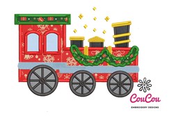 Christmas Train Embroidery Design | EmbroideryDesigns.com