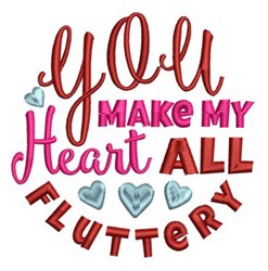 Heart All Fluttery Embroidery Design | EmbroideryDesigns.com