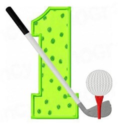 Applique Golf Number 1 Embroidery Design | EmbroideryDesigns.com