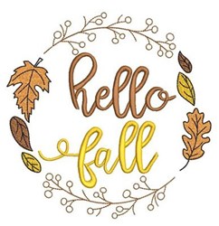 Hello Fall Embroidery Design | EmbroideryDesigns.com