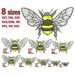 Bumblebees Embroidery Design | EmbroideryDesigns.com
