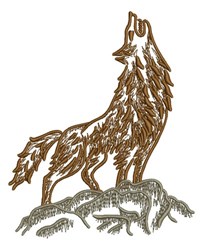 Wolf Howling Embroidery Design | EmbroideryDesigns.com