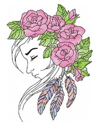 Rose Lady Embroidery Design | EmbroideryDesigns.com