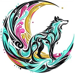 Wolf Moon Embroidery Design | EmbroideryDesigns.com