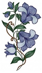 Blue Flowers Embroidery Design | EmbroideryDesigns.com