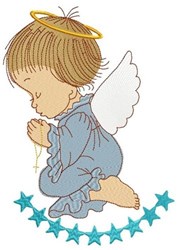 Praying Angel Embroidery Design | EmbroideryDesigns.com