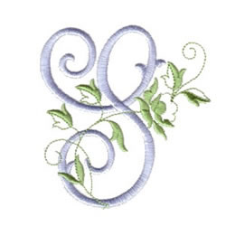 Rose Script S Embroidery Design | EmbroideryDesigns.com