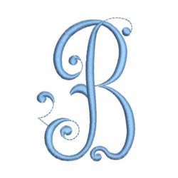 Splendor Blue B Embroidery Design | EmbroideryDesigns.com