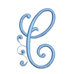 Splendor Blue C Embroidery Design | EmbroideryDesigns.com