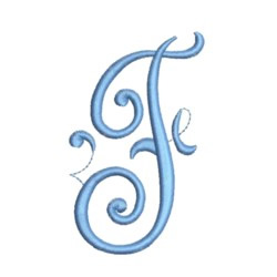Splendor Blue F Embroidery Design | EmbroideryDesigns.com