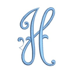 Splendor Blue H Embroidery Design | EmbroideryDesigns.com