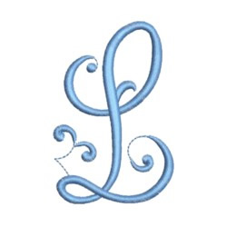 Splendor Blue L Embroidery Design | EmbroideryDesigns.com