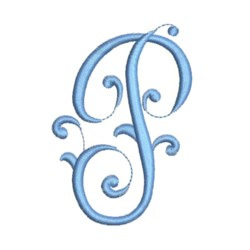 Splendor Blue P Embroidery Design | EmbroideryDesigns.com