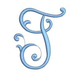 Splendor Blue T Embroidery Design | EmbroideryDesigns.com
