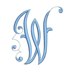 Splendor Blue W Embroidery Design | EmbroideryDesigns.com