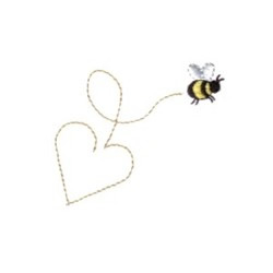 Heart Trail Bee Embroidery Design | EmbroideryDesigns.com
