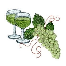 Grapes & Wine Embroidery Design | EmbroideryDesigns.com