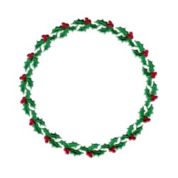Holly Circle Embroidery Design | EmbroideryDesigns.com