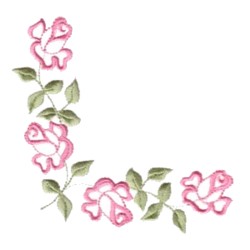 Rose Outline Corner Embroidery Design | EmbroideryDesigns.com