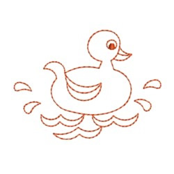 Redwork Duck Embroidery Design | EmbroideryDesigns.com