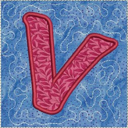 ITH Alphabet Quilt Block V Embroidery Design | EmbroideryDesigns.com