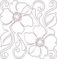 Anemone Single Run Quilting F Embroidery Design | EmbroideryDesigns.com