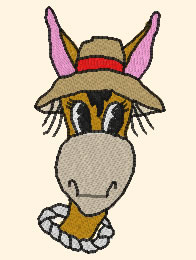 Cartoon Mule Embroidery Design | EmbroideryDesigns.com
