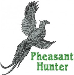 Pheasant Hunter Embroidery Design | EmbroideryDesigns.com