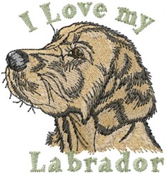 Love My Lab Embroidery Design | EmbroideryDesigns.com