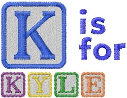 K Is For Kyle Embroidery Design | EmbroideryDesigns.com