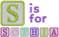 S Is For Sophia Embroidery Design | EmbroideryDesigns.com