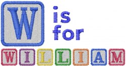 W Is For William Embroidery Design | EmbroideryDesigns.com