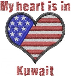 Heart is In Kuwait Embroidery Design | EmbroideryDesigns.com