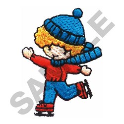 BOY ICE SKATING Embroidery Design | EmbroideryDesigns.com