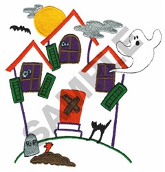 HAUNTED HOUSE Embroidery Design | EmbroideryDesigns.com