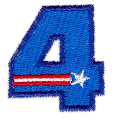 Stars & Stripes Number 4 Embroidery Design | EmbroideryDesigns.com