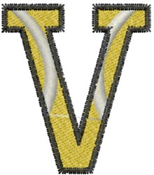 Tennis Letter V Embroidery Design | EmbroideryDesigns.com