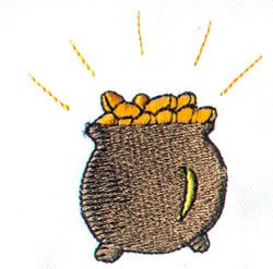 Pot of Gold Embroidery Design | EmbroideryDesigns.com