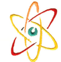 Atom Embroidery Design | EmbroideryDesigns.com