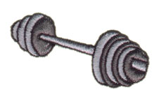 Weight Lifting Barbell Embroidery Design | EmbroideryDesigns.com