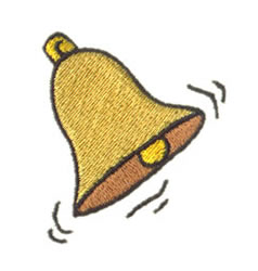School Bell Embroidery Design | EmbroideryDesigns.com